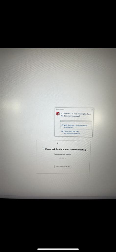 Solid Works Is Busy Running A Command R Solidworks