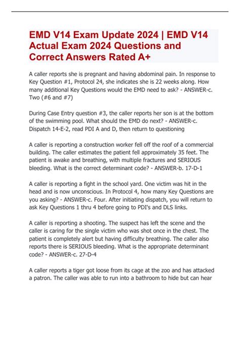 EMD V Exam Update EMD V Actual Exam Questions And Correct Answers Rated A EMD