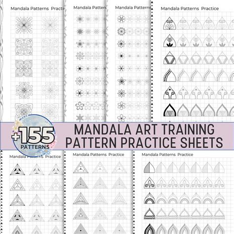 Mandala Art Training Sheets Mandala Pattern Practice Sheet Mandala