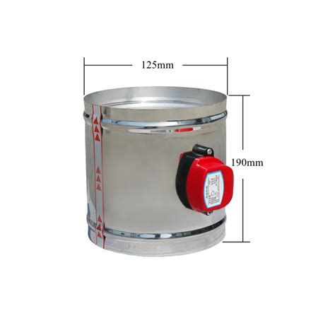 125mm 스테인레스 스틸 에어 댐퍼 밸브 Hvac 전기 덕트 전동 5 인치 환기 파이프 밸브용 티몬
