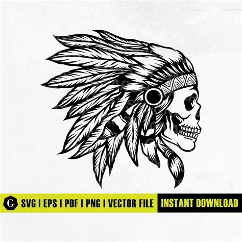 Indian Skull Svg Native American Skull Svg Teepee Svg Native
