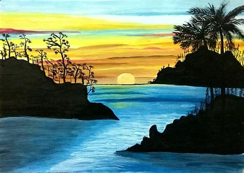Sunset Landscape Drawings