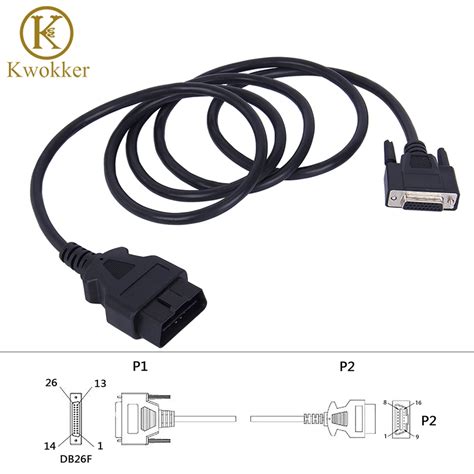 Aliexpress Com Buy KWOKKER Universal OBD2 16Pin Male To 26Pin Female 180cm OBDII Adapter Car