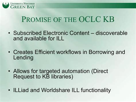 resource sharing with the oclc knowledge base ppt