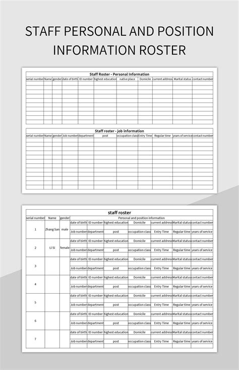 Excel Roster Template