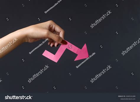 Hand Holding Graph Chart Arrow Pointing Stock Photo