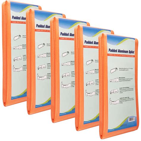 Novamedic Pack Of 5 First Aid Padded Universal Aluminum