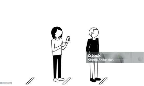 전염병의 확산을 막기 위해 사회적 거리를 유지하는 사람들의 그림 사람들에 대한 스톡 벡터 아트 및 기타 이미지 사람들 아이콘 전신 Istock