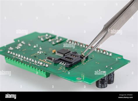 Detail Of Working On Circuit Board In Laboratory Stock Photo Alamy