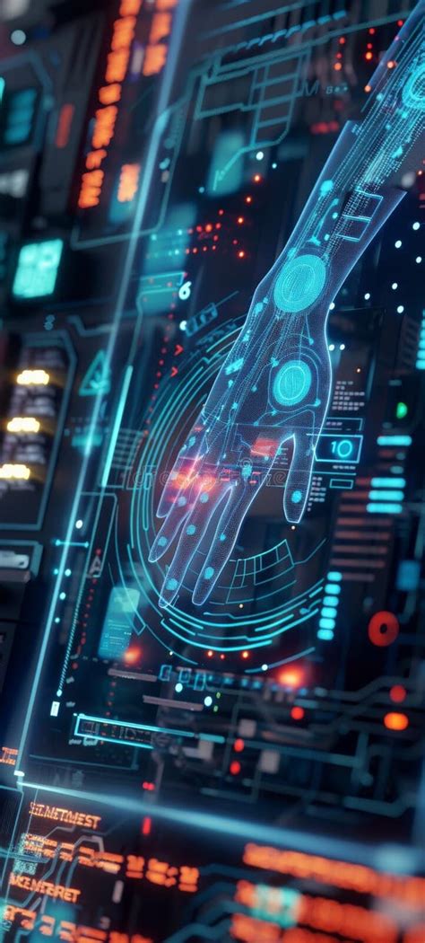 Biometric Security System On An Electronic Mainframe Stock Illustration