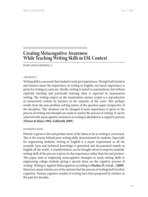 Creating Metacognitive Awareness Pdf Learning Metacognition