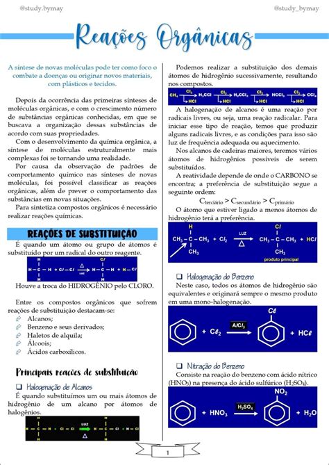 Mapas Mentais Sobre Reações Orgânicas Mapa 10