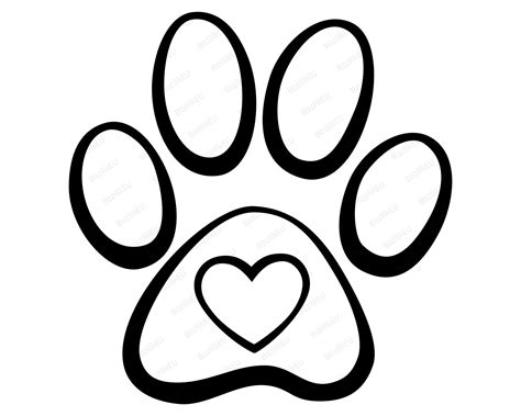 Heart Paw Print Svg Dog Paws Pet Paw Print Svg Dog Love Svg Cat Paw