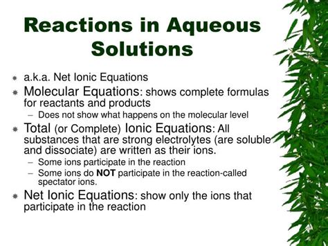 PPT Reactions In Aqueous Solutions PowerPoint Presentation Free Download ID