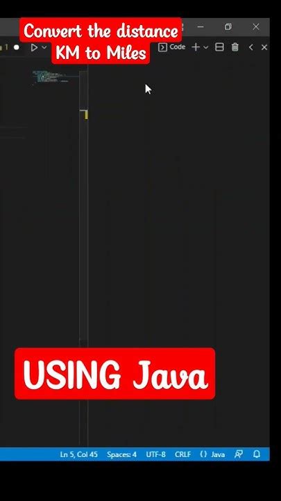 Convert The Distance Kilometers To Miles Using Java Coder Coders Computer Shorts Solution