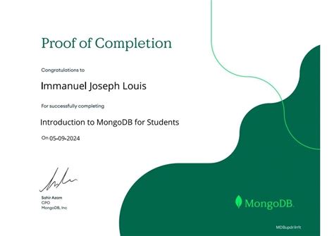 Immanuel Joseph Louis On Linkedin Mongodb Nosql Databasemanagement Introtomongodb Coursereview
