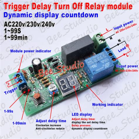 Ac220v~240v 230v Delay Timer Delay Switch Turn Off Board Time Relay