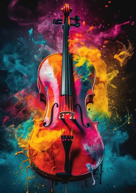Cello Wall Art Colorful Cello Music Art Wall Art Printable Art