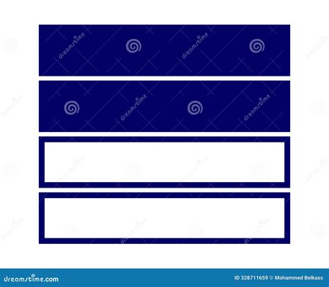 Rectangle Shape And Outline Blue Collection Symbol Element Vector Stock Vector Illustration Of