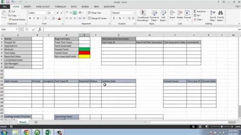 Test Summary Report Excel Template