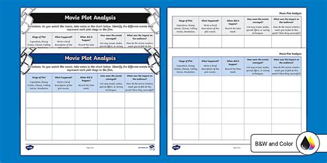 Movie Plot Analysis Graphic Organizer For 6th 8th Grade