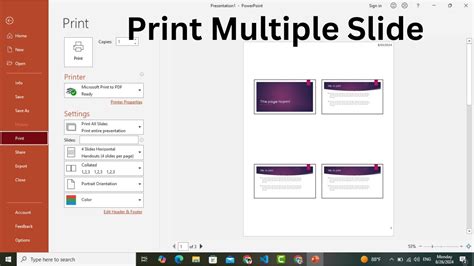 How To Print Multiple Slides Per Sheet While Printing Power Point