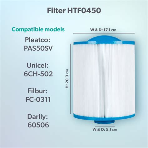 Htf0450 50sq Ft Hot Tub Filter Artesian South Sea Spas Luxury Tidalfit Next Day Delivery