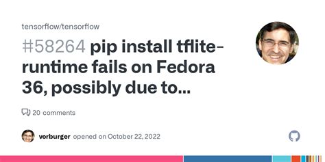 Pip Install Tflite Runtime Fails On Fedora Possibly Due To Python Issue