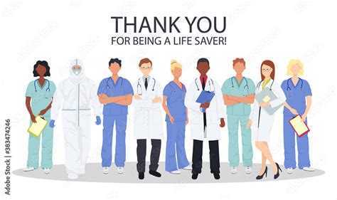 Thank You Doctor And Nurses And Medical Personnel Team Medical People