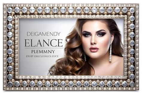 Plus Size Model Diamond Border Frame With Elegance Text Concept As A Chic Border Frame Design