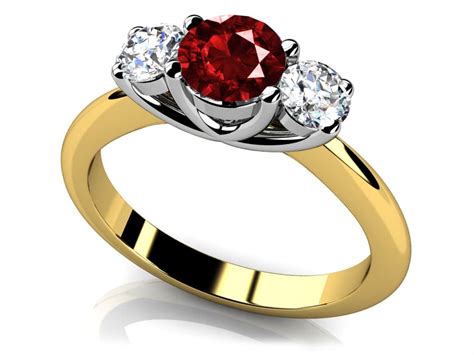 Round Gemstone And Diamond Engagement Ring Stevens Jewelers Inc