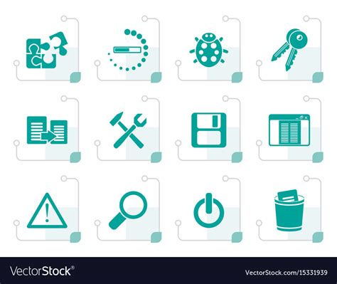 Stylized Developer Programming And Application Vector Image