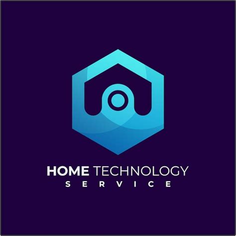 홈 기술 로고 디자인 템플릿 프리미엄 벡터