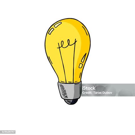 전구 스케치 그려진 전기 장치 만화 낙서 조명 개념과 아이디어 낙서 드로잉에 대한 스톡 벡터 아트 및 기타 이미지 낙서 드로잉 노랑 드로잉 Istock