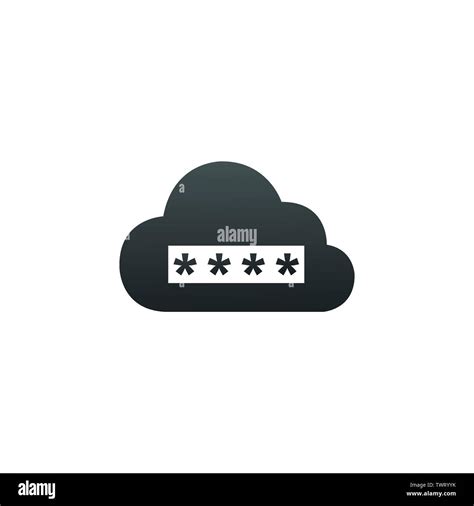 Cloud Security Concept Password Protected Data Cloud Icon Locked With Password Stock Vector
