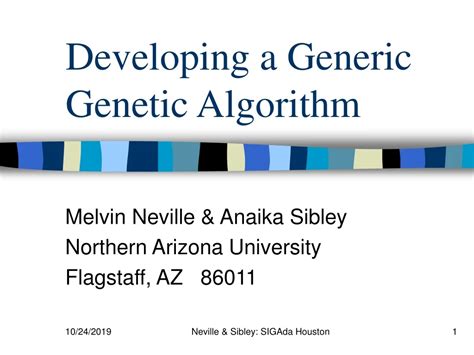 Ppt Developing A Generic Genetic Algorithm Powerpoint Presentation