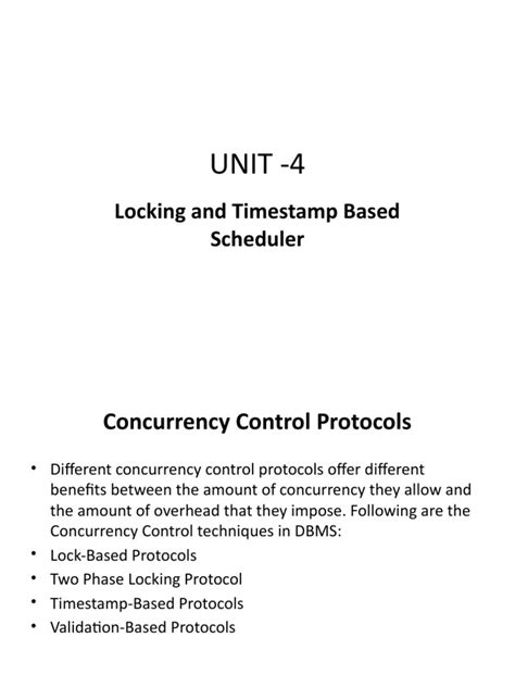 unit 4 locking based protocol pdf database transaction