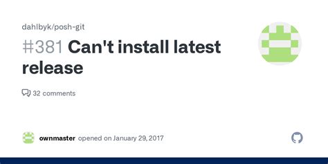 Can T Install Latest Release Issue Dahlbyk Posh Git GitHub
