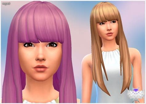 Super Long Hair With Short Bangs Sims 4 Hair