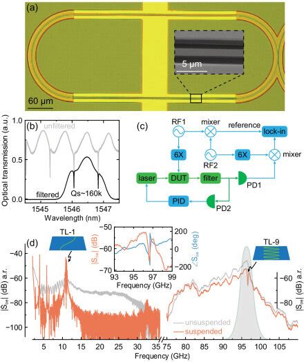 a device optical micrograph the inset shows the sem image of a