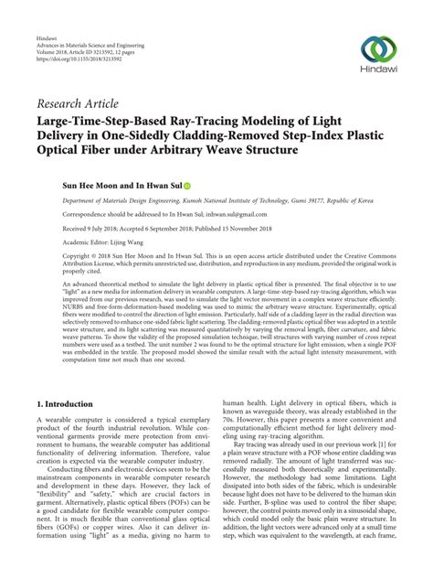 PDF Large Time Step Based Ray Tracing Modeling Of Light Delivery In One Sidedly Cladding