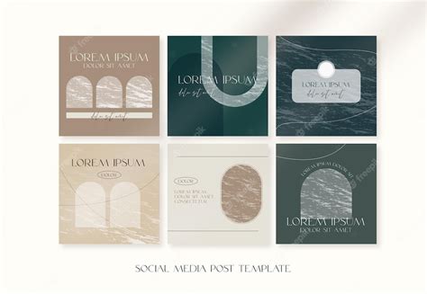 추상 미니멀 미적 소셜 미디어 게시물 템플릿 프리미엄 벡터