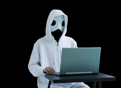 Premium Ai Image Anonymous Hacker With Laptop Concept Of Hacking