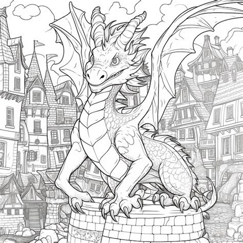 드래곤 색칠하기 책 페이지 이미지 Freepik에서 무료 다운로드