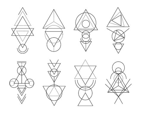 Conjunto De Formas Lineales De Geometr A Sagrada Adornos M Gicos Y