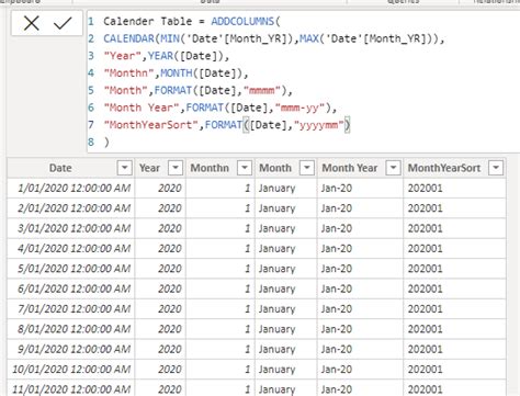solved calender table issue microsoft fabric community