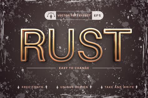 Rust Editable Text Effect Font Style Graphic By Rwgusev · Creative Fabrica