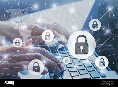 Information Security Secured Network Internet Connection Concept Data Transfer Encrypted With