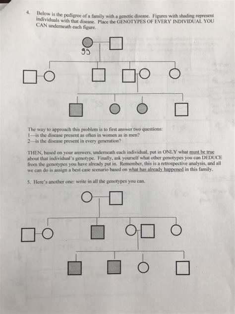 solved 3 fill in the genotypes for the pedigree below the