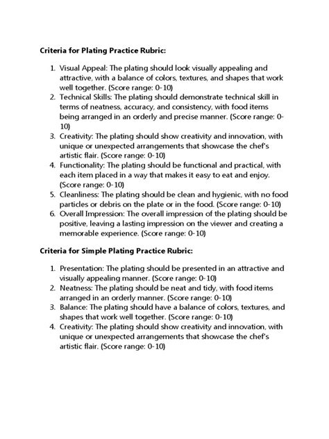Criteria For Plating Practice Pdf